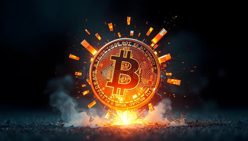 Bitcoin Explosion: Digital Currency Revolution Stock Illustration ...