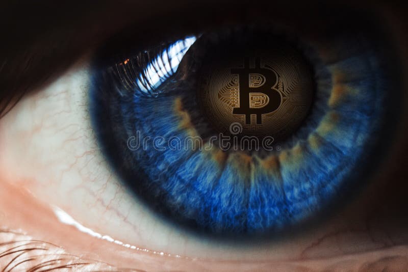 Eye of a Person with the Bitcoin Stock Photo - Image of bitcoin, crypto ...