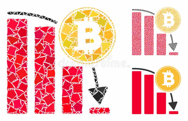 Bitcoin Falling Chart Mosaic Icon of Tuberous Parts Stock Illustration ...