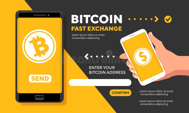 Bitcoin fast exchange stock vector. Illustration of exchange - 185470095