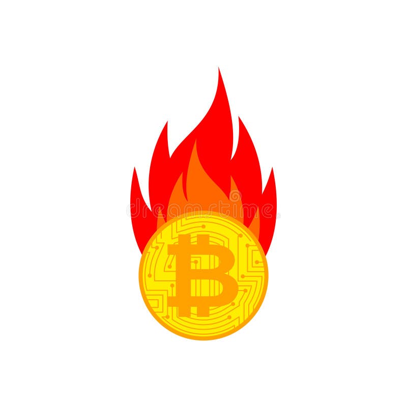 Bitcoin is on Fire. Cryptocurrency Burns Stock Vector - Illustration of ...