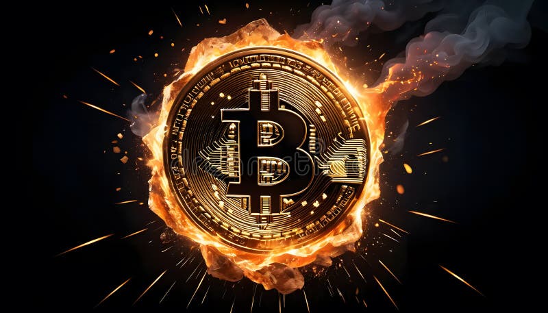 Bitcoin on Fire: Cryptocurrency Revolution Stock Illustration ...