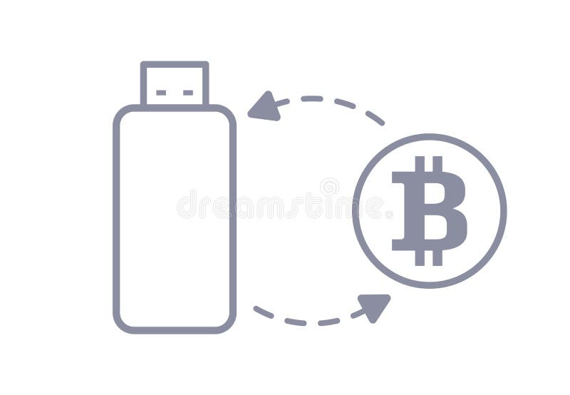 Bitcoin Flash Drive. Sync and Storage Stock Vector - Illustration of ...