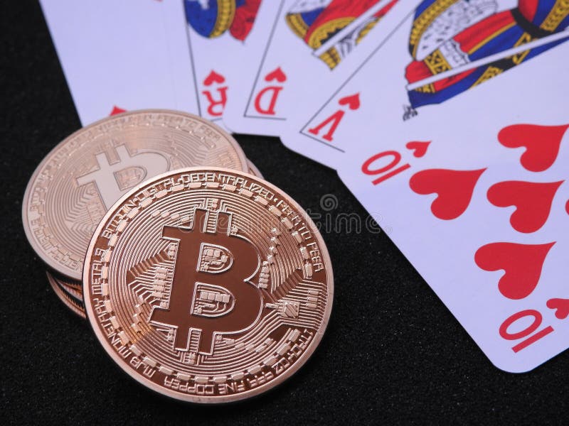 Bitcoin gamble stock photo. Image of four, deck, financial - 97683960