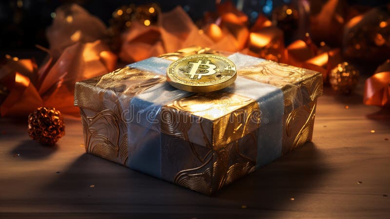 Bitcoin Gift, Beautiful Bitcoin Package. Stock Illustration ...