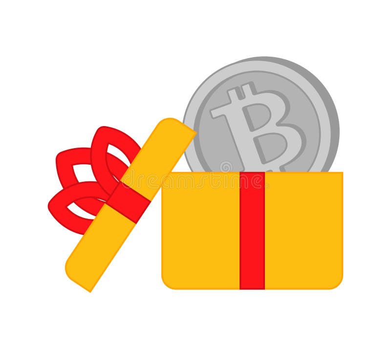 Bitcoin Gift. Gift Box and Cryptocurrency Stock Vector - Illustration ...
