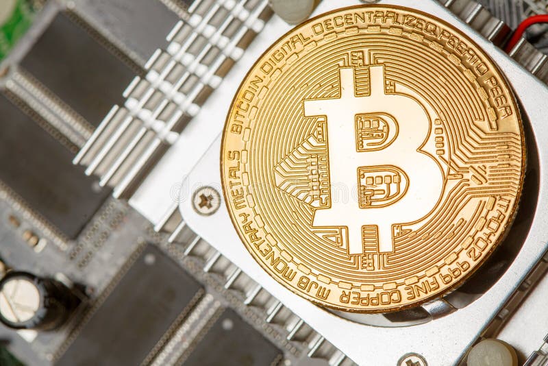 Bitcoin Stand on Motherboard Stock Image - Image of coin, global: 109140951