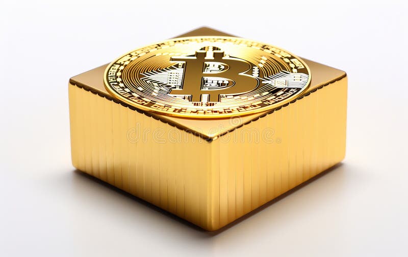 Bitcoin Gold Coin Against Transparent Background -Generative Ai Stock ...