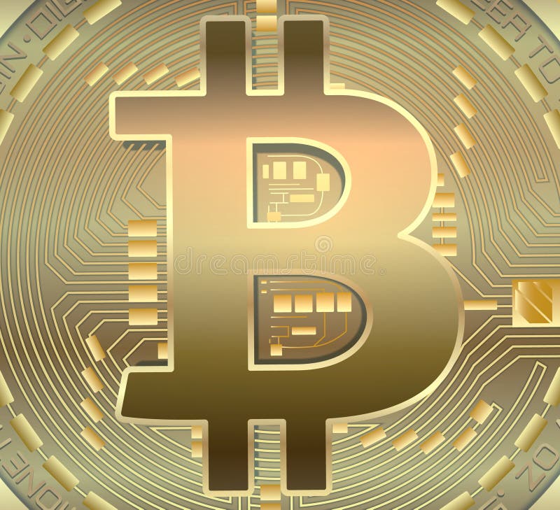 Bitcoin Gold Coin, Banner Card Stock Vector - Illustration of bright ...
