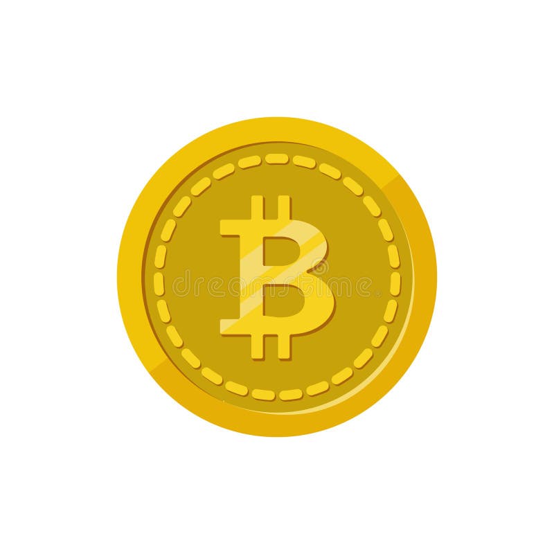 Bitcoin is a Gold Coin. Color Vector Illustration in Flat Style for Web ...