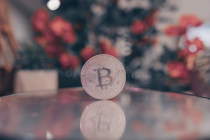 Bitcoin Gold Coin Cryptocurrency Concept Aesthetic Blurred Background ...