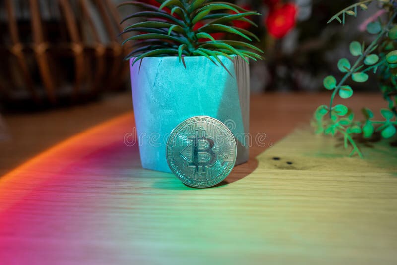 Bitcoin Gold Coin - Cryptocurrency Concept - Bitcoin Surrounded by RGB ...