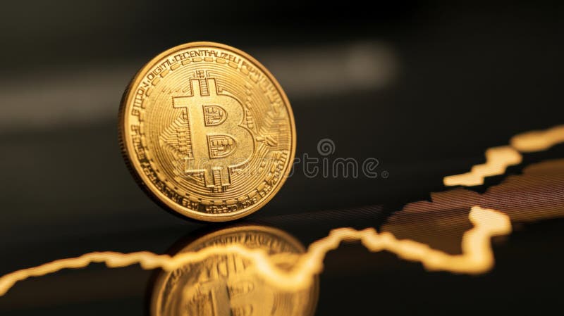 Bitcoin Gold Coin with Price Graph in Background Showcasing Growth ...
