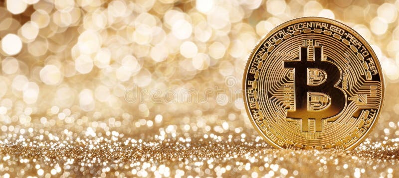 Bitcoin Gold Coins on Blurred Financial Chart Background for Striking ...