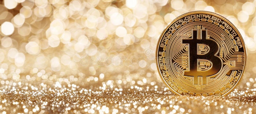 Bitcoin Gold Coins on Blurred Financial Chart Background for Striking ...