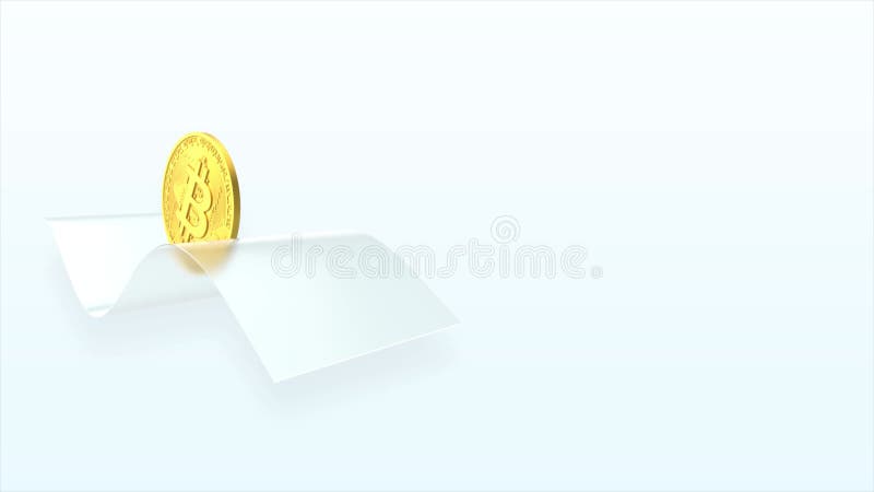 Bitcoin Golden Coin Cryptocurrency Animation with White Copy Space ...