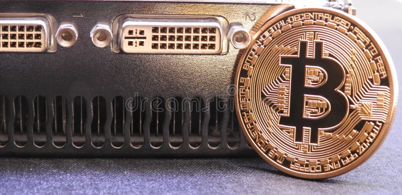 Bitcoin on Graphics Processing Unit or GPU Stock Photo - Image of ...