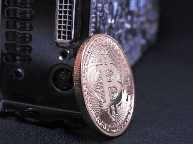 Bitcoin on Graphics Processing Unit or GPU Stock Image - Image of ...