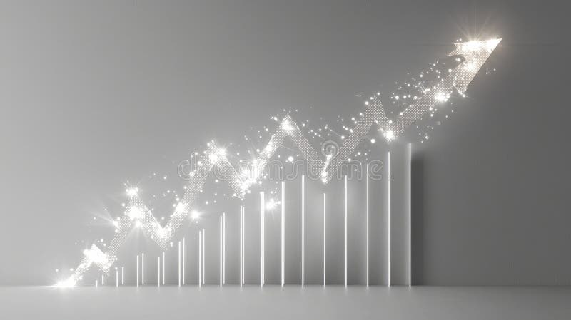 Bitcoin Growth Chart Doodle in Isolated 8K Resolution 3D Render Stock ...