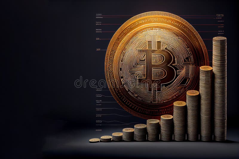 Bitcoin Growth Chart. Generative AI Stock Illustration - Illustration ...