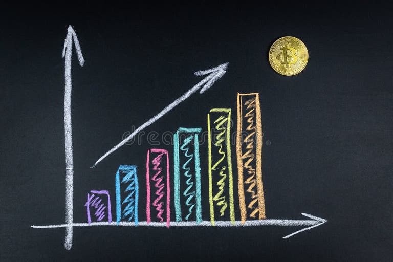 Bitcoin growth chart stock photo. Image of business - 127397492