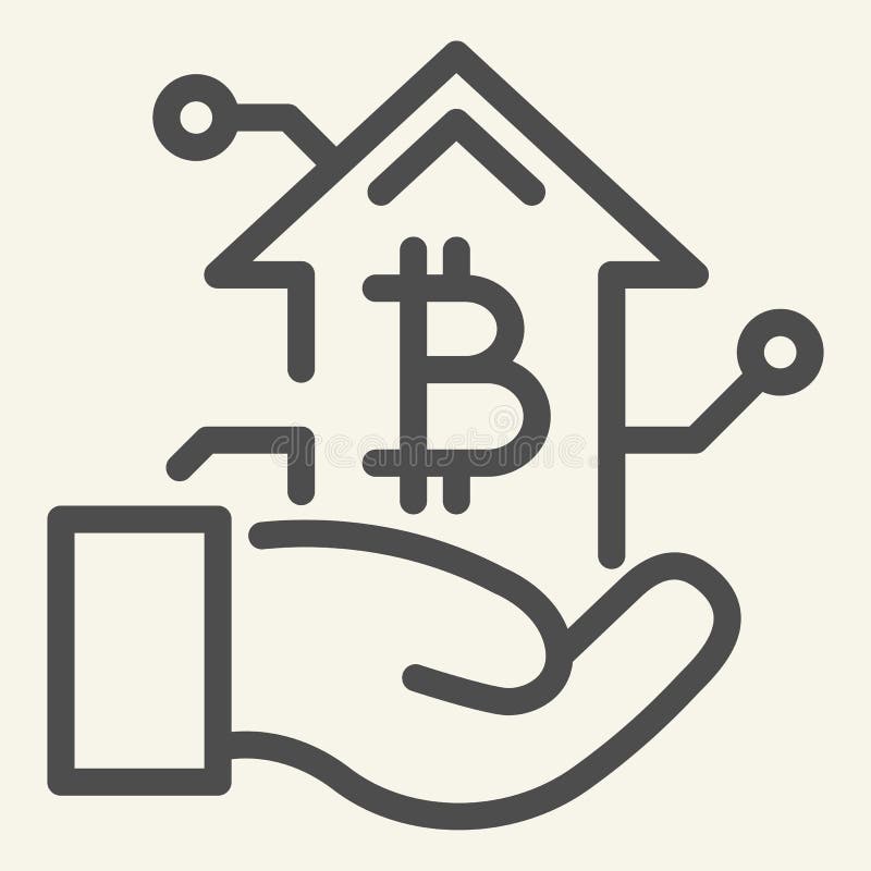 Bitcoin Chart Thin Line Icon. Crypto Graph Vector Illustration Isolated ...