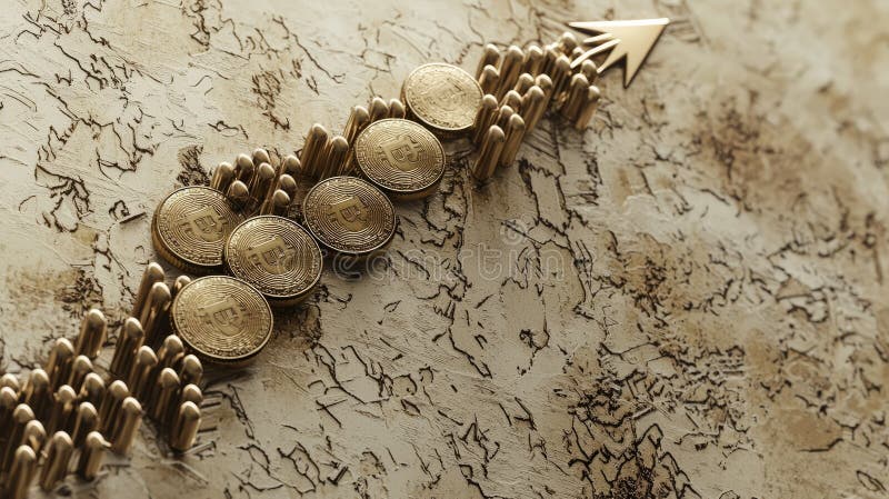 Bitcoin Growth Chart in Highresolution 3D Render Stock Illustration ...