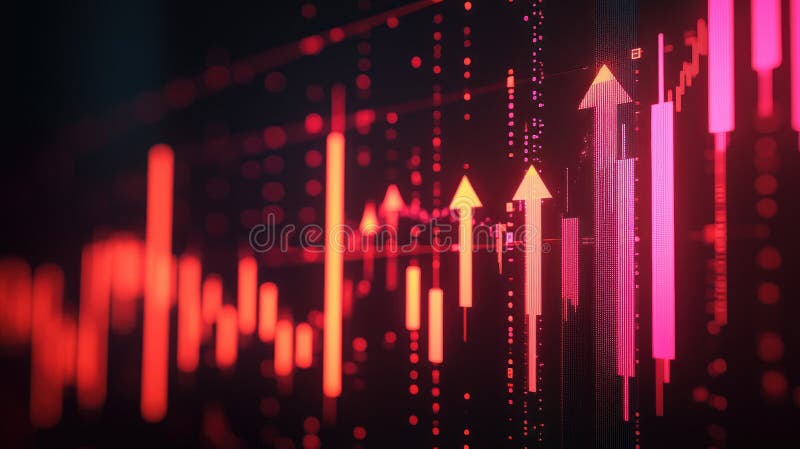 Bitcoin Growth Chart in Minimalist 8K 3D Render Stock Illustration ...