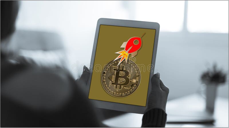 Bitcoin Growth Concept on a Tablet Stock Image - Image of exchange ...