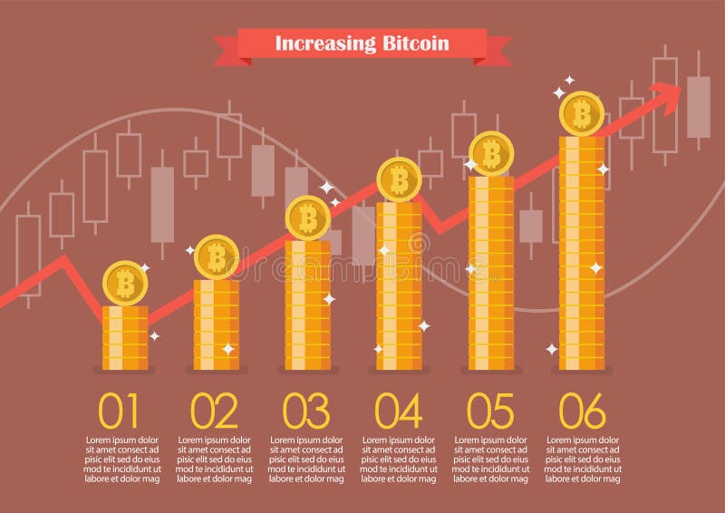Bitcoin with Growth Graph Infographic Stock Vector - Illustration of ...