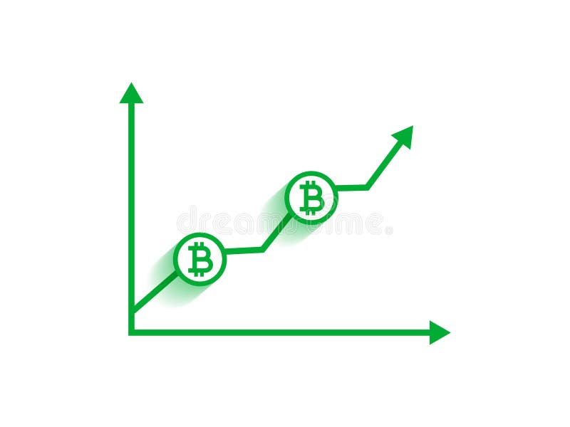 Bitcoin Growth Graphic Cryptocurrency Symbol Green Stock Image - Image ...
