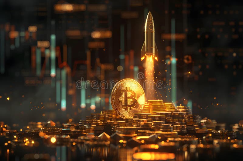 Bitcoin Growth and Investment Concept, a Dynamic Visual Representation ...