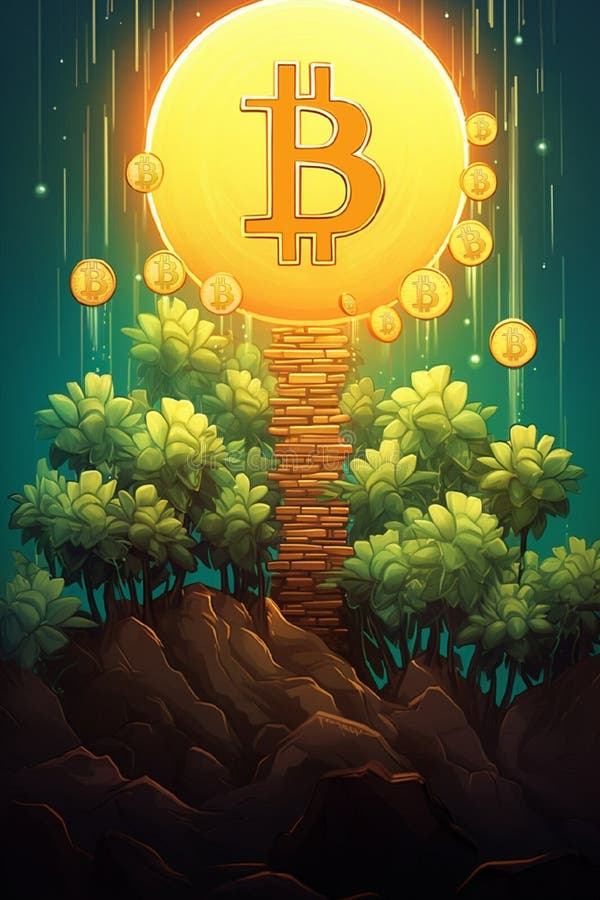 Bitcoin Growth and Profit Concept Stock Illustration - Illustration of ...