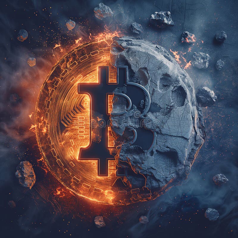 Bitcoin Halving Conceptual Illustration in Vector Style Stock ...