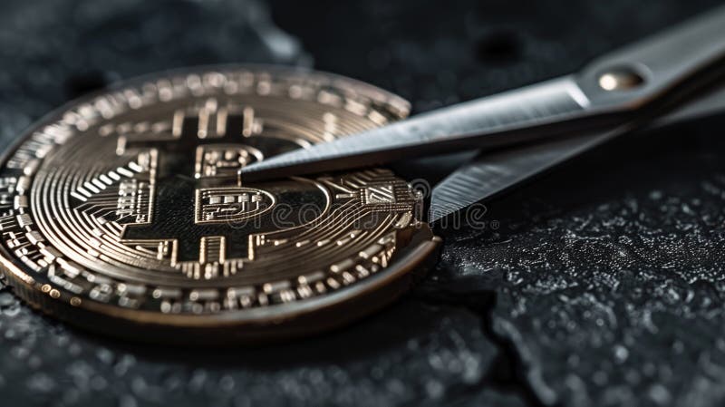 Bitcoin Halving: this Image Depicts a Bitcoin Coin Being Cut in Half ...
