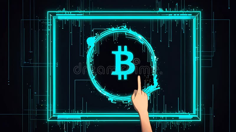 Bitcoin, Hand, Digital Frame Stock Illustration - Illustration of frame ...