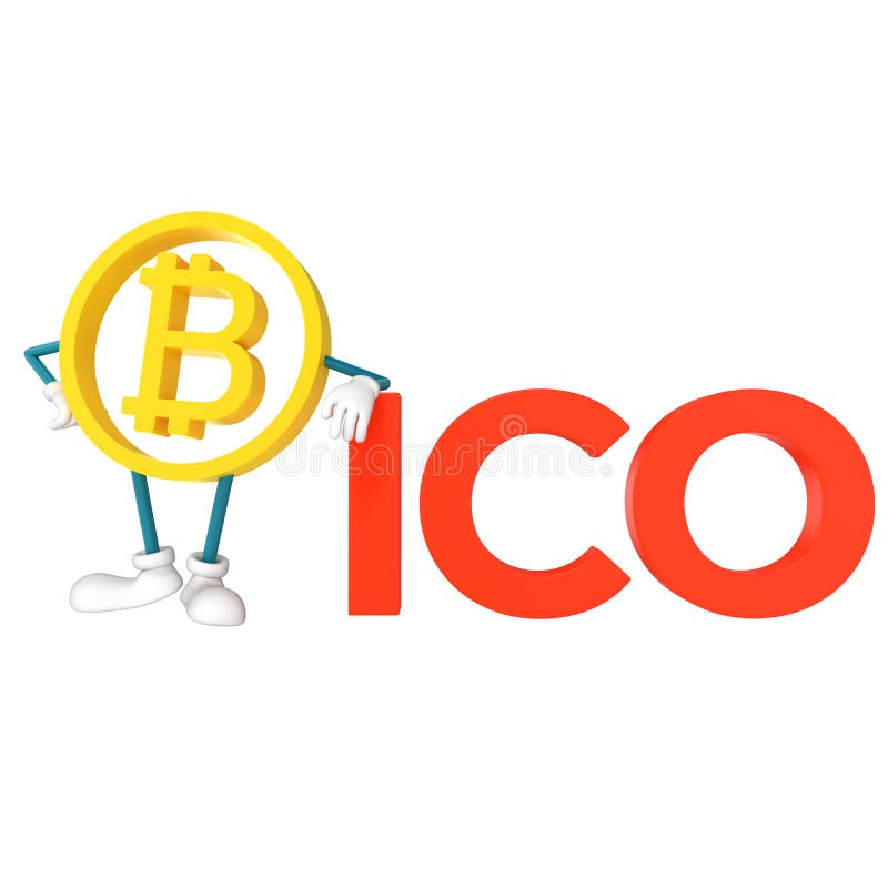 Bitcoin ICO. Initial Coin Offering. 3D Rendering Stock Illustration ...