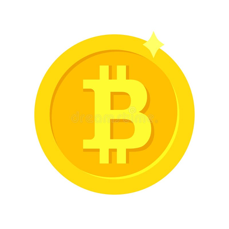 Bitcoin Icon As Golden Coin Stock Vector - Illustration of golden ...