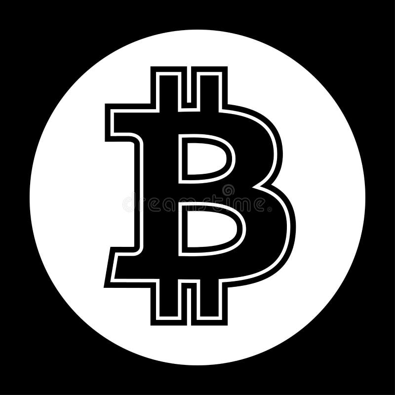Bitcoin Icon Black and White Vector Illustration Stock Vector ...