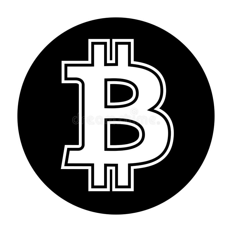 Bitcoin Icon Black and White Vector Illustration Stock Vector ...