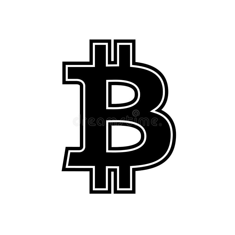 Bitcoin Icon Black and White Vector Illustration Stock Vector ...