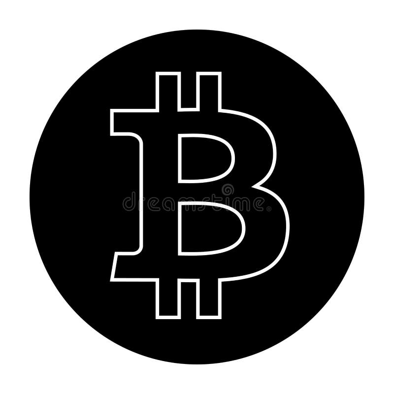 Bitcoin Icon Black and White Vector Illustration Stock Vector ...