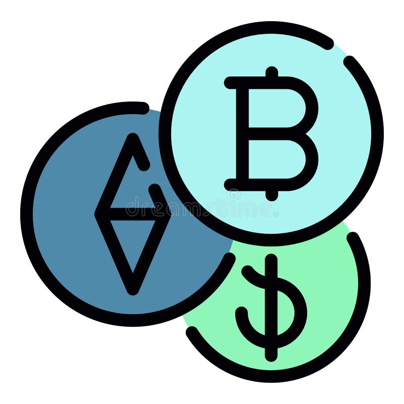 Bitcoin Icon Color Outline Vector Editorial Image - Illustration of ...