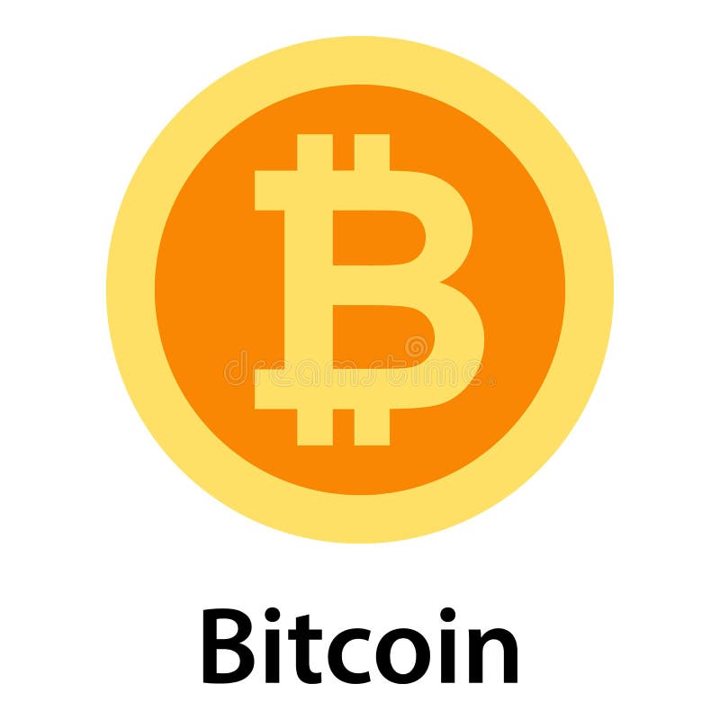 Bitcoin icon, flat style stock vector. Illustration of icon - 114331457