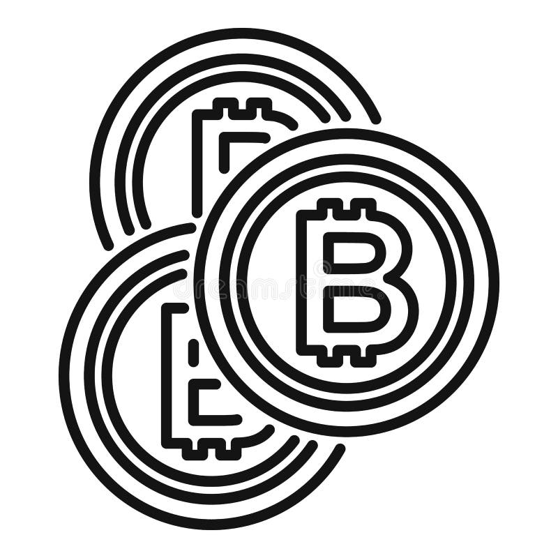 Bitcoin Icon Outline Vector. Crypto Coin Stock Vector - Illustration of ...