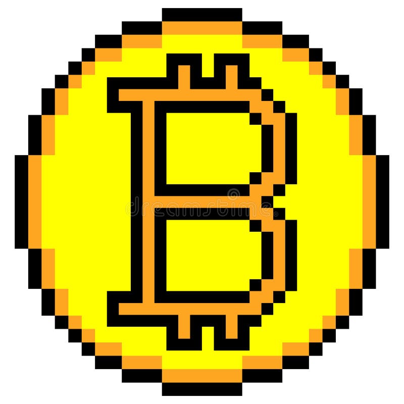 Bitcoin Icon Pixel Art. Cryptocurrency Stock Vector - Illustration of ...