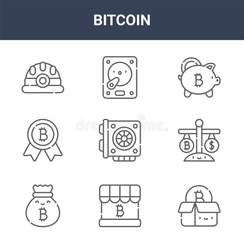 Bitcoin Line Icons Circle Stock Illustrations – 574 Bitcoin Line Icons ...