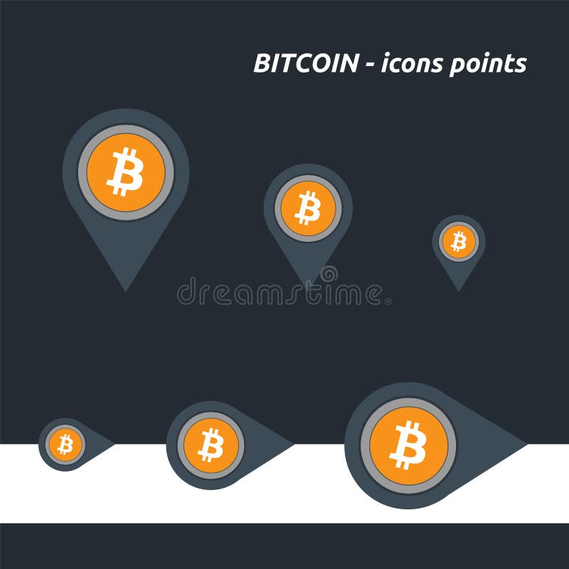 Bitcoin icons points stock vector. Illustration of currency - 239631863