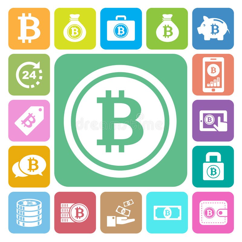 Bitcoin icons set stock vector. Illustration of money - 37871371