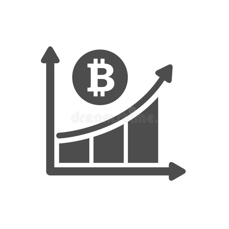 Bitcoin Increase Silhouette Vector Icon Isolated on White Stock Vector - Illustration of ...